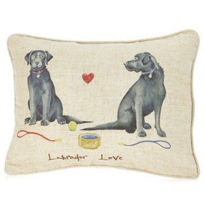 Labrador Love Linen Cushion - 30 cm X 40 cm – countryseasonsgifts